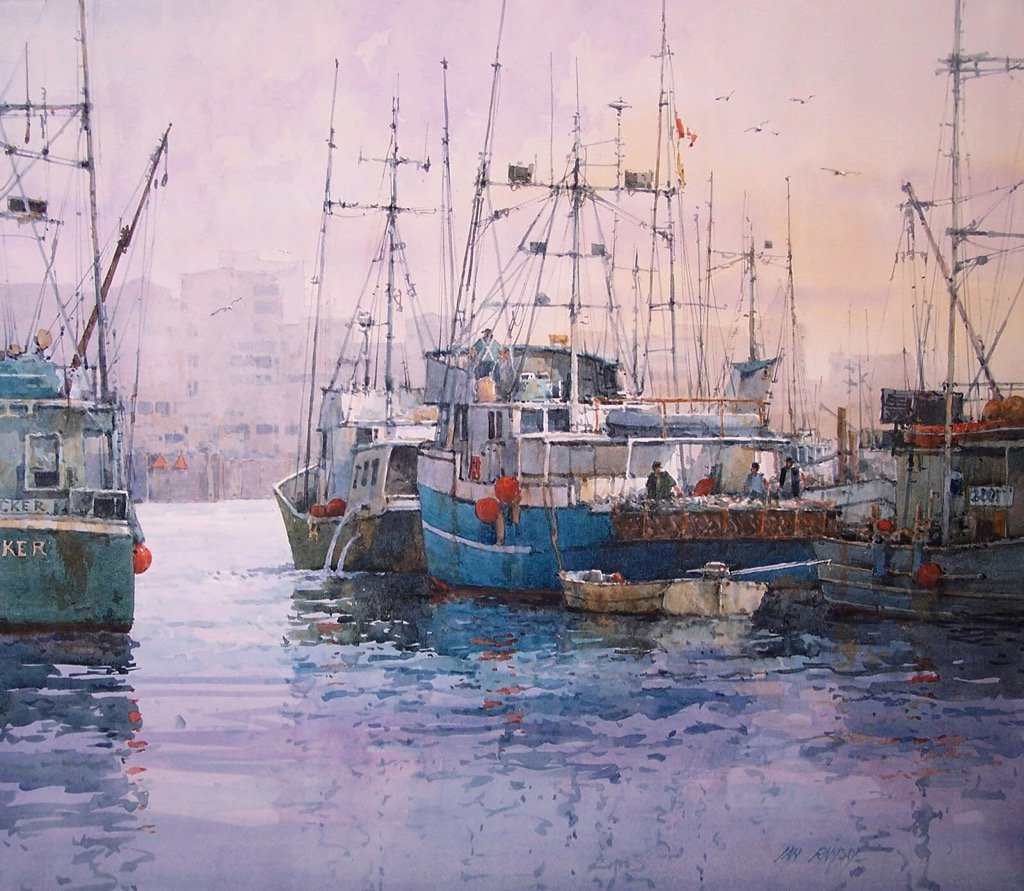 : Watercolor - Fisherman's Wharf, Victoria, British Columbia, Canada ...