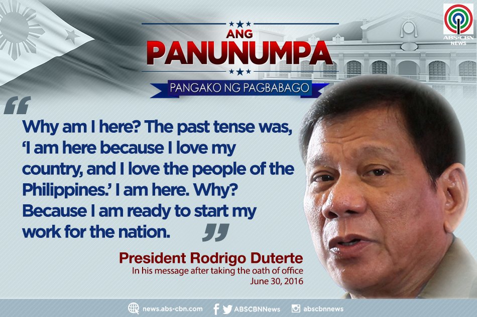 Pres. Rodrigo Duterte says he is now ready to serve as PH's chief ...