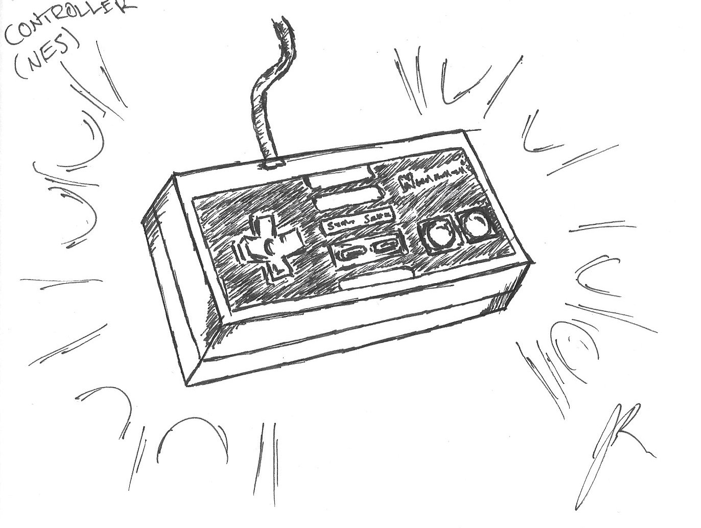Nes Controller Drawing