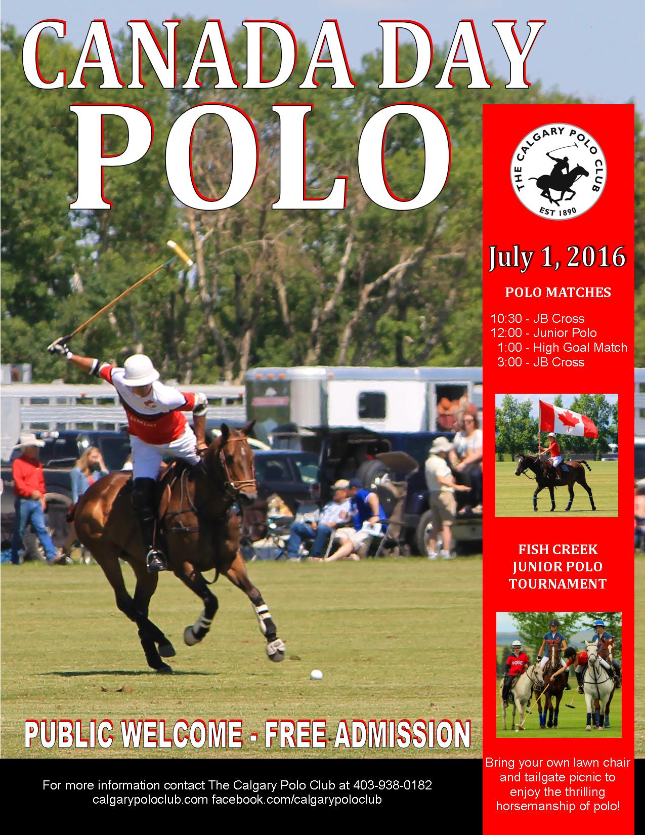 Calgary Polo Club on Twitter: "Join us for #CanadaDay!! Polo matches start at 10:30am! FREE ...