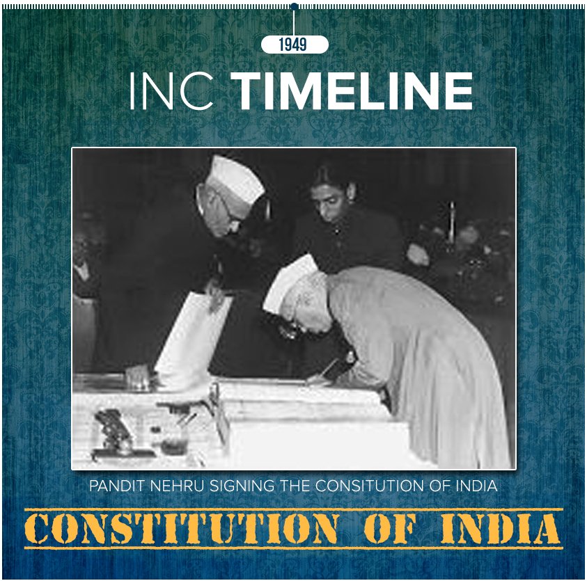 Pt Nehru signing the Constitution of India, 1949 | Scoopnest