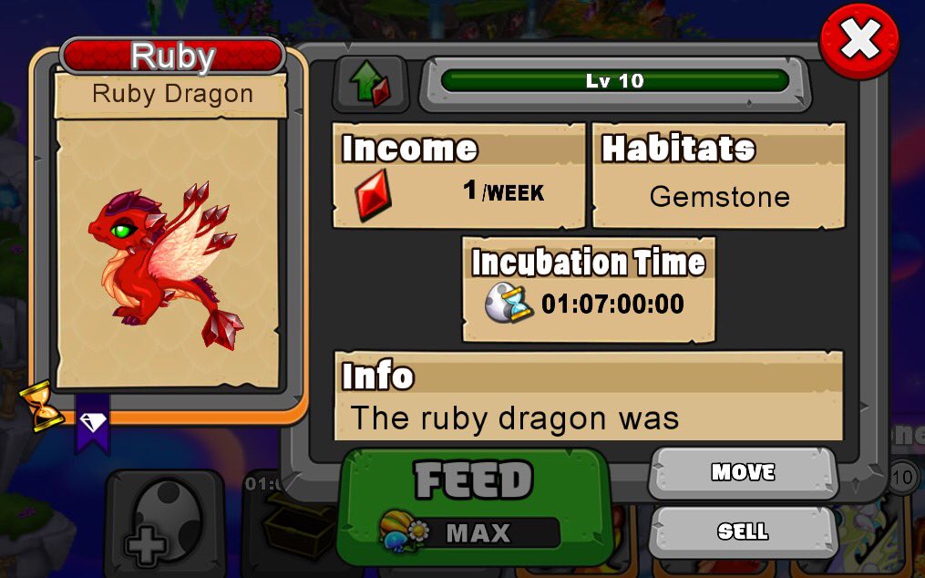 Ruby Dragon Dragon City