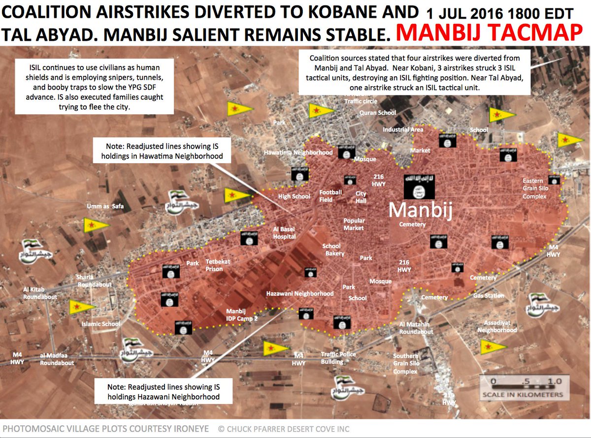 Battle map Manbij by Chuck Pfarrer July 1 1800EDT : r/syriancivilwar
