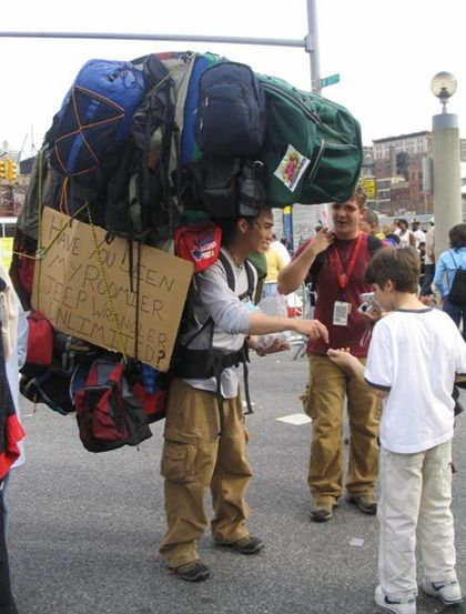 Overloaded Backpacking Packs