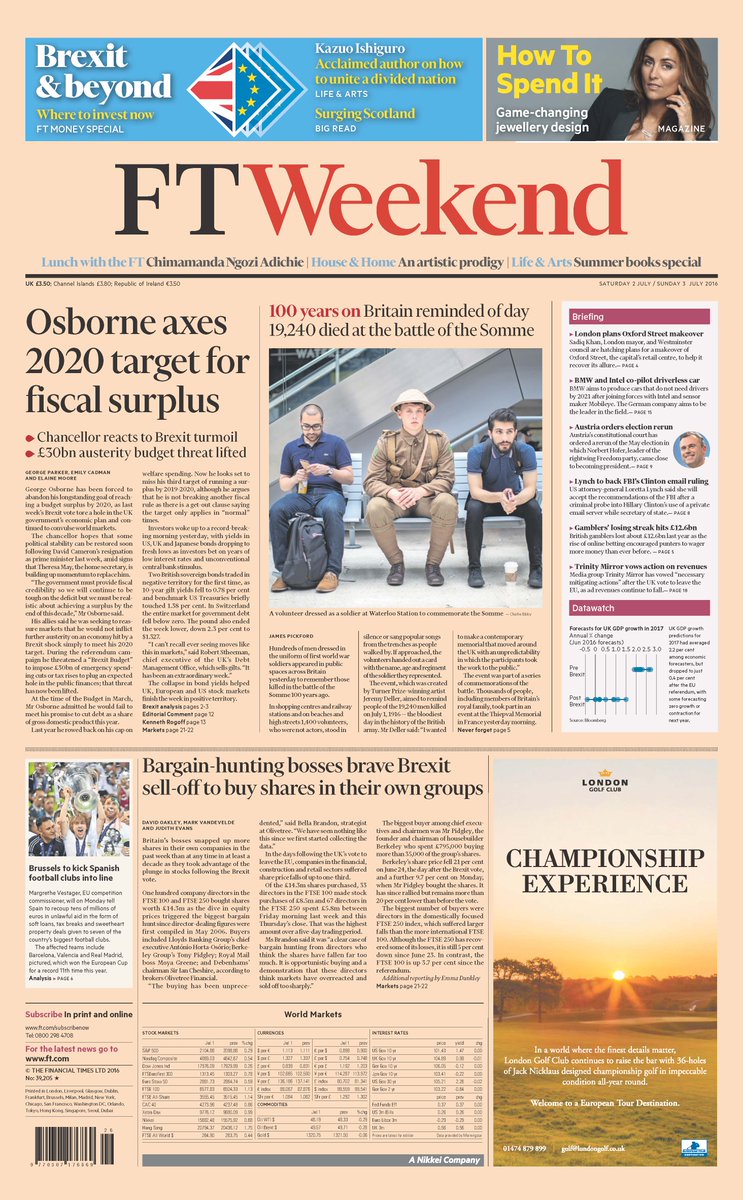 Just published: front page of the Financial Times UK edition for July 2 ... Just published: front page of the Financial Times UK edition for July 2 ...