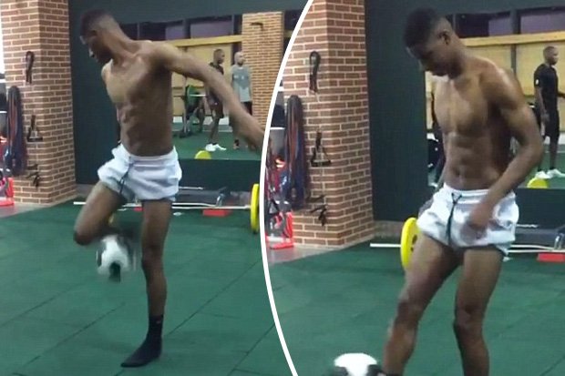 Watch: england striker marcus rashford shows off silky skills on ...