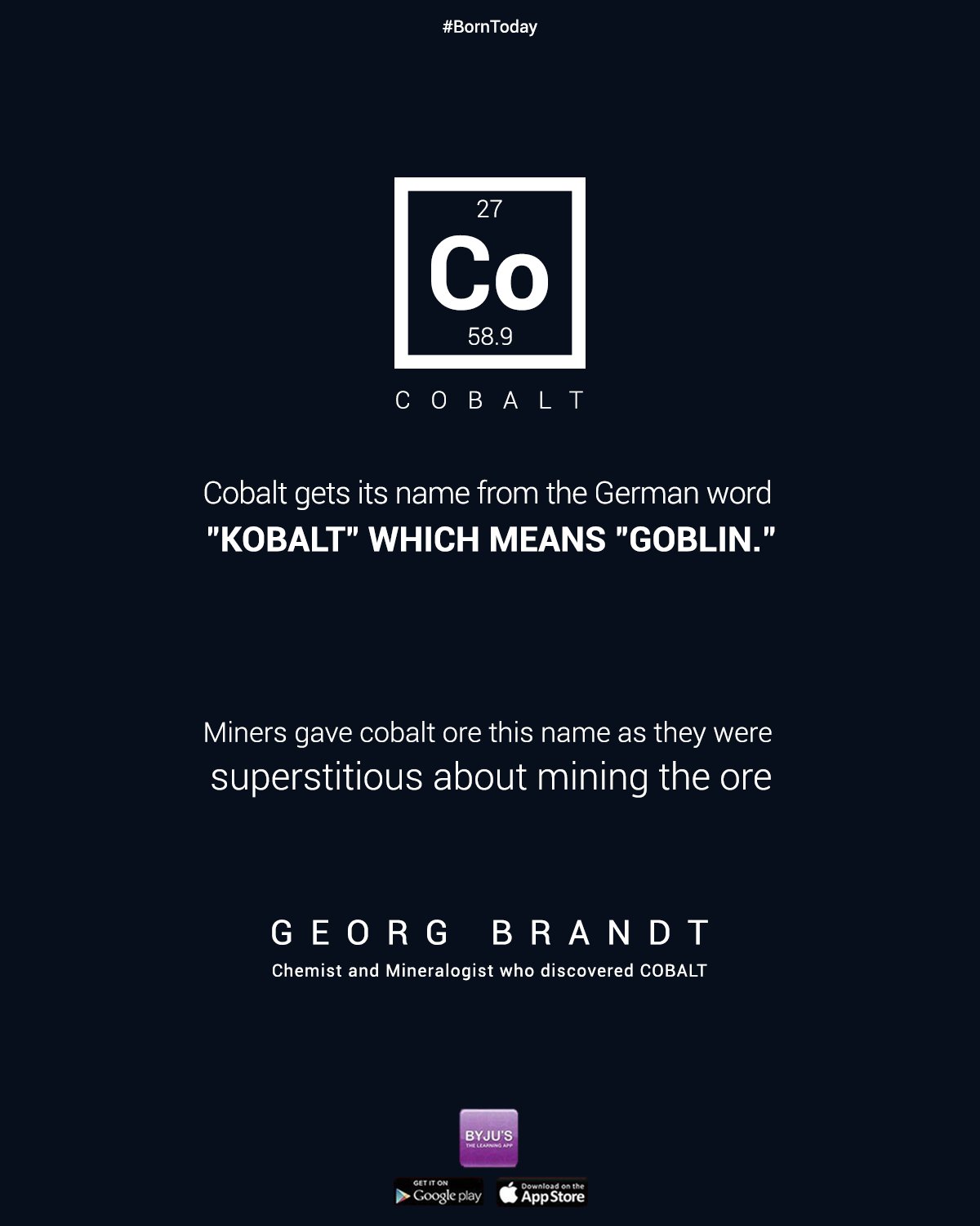 Georg Brandt Discovered Cobalt