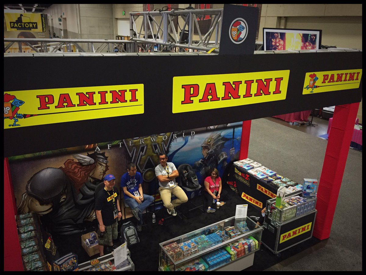 The Panini booth and crew moments before the opening of Day 1 at Comic ...
