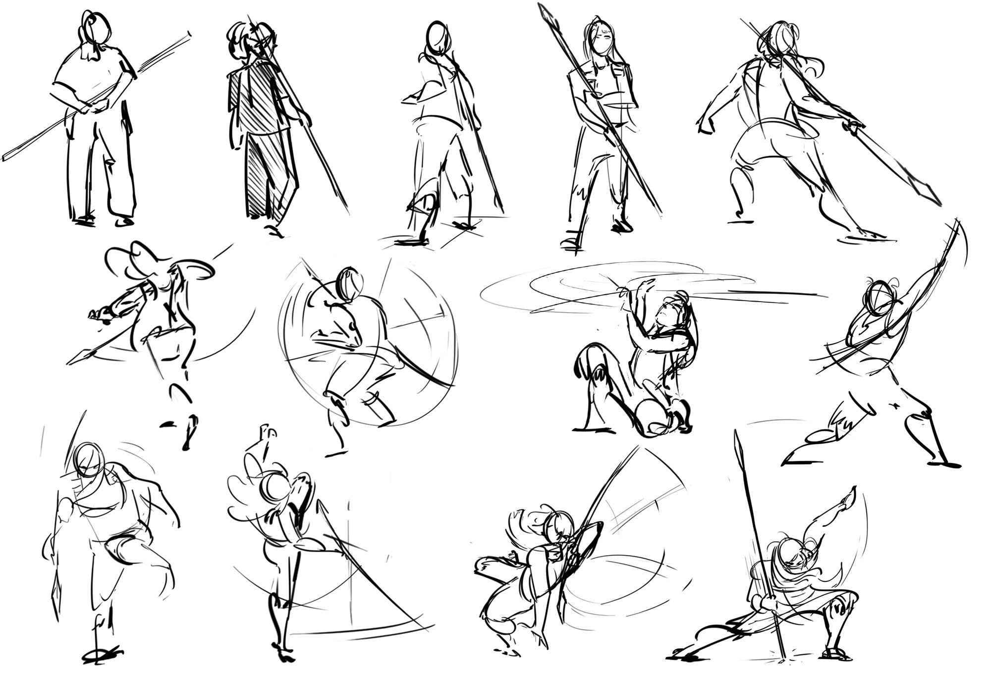 Staff Fighting Poses