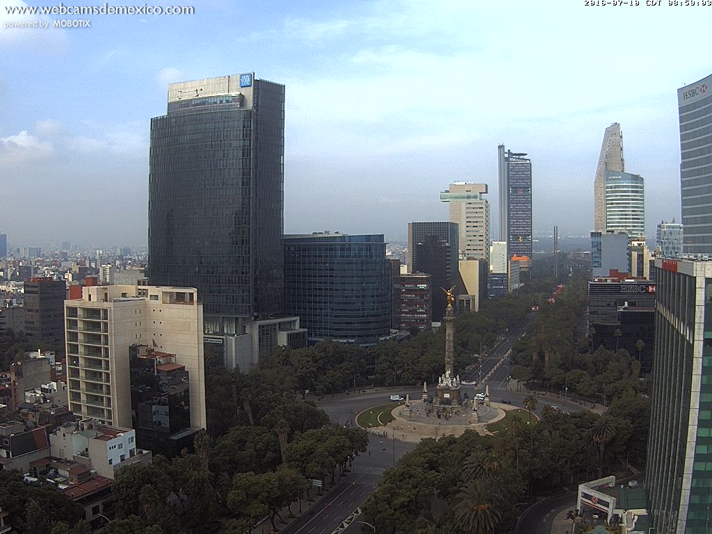 Vista actual de paseo de la reforma, ciudad de méxico #cdmx. cielo ...