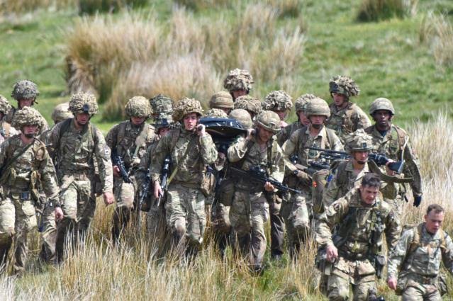 Students from the infantry battle school take part in exercise fan ...