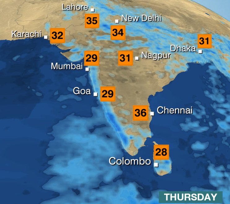Rain spreading north in India. Wetter too in Nepal. Nick | BBC Weather ...