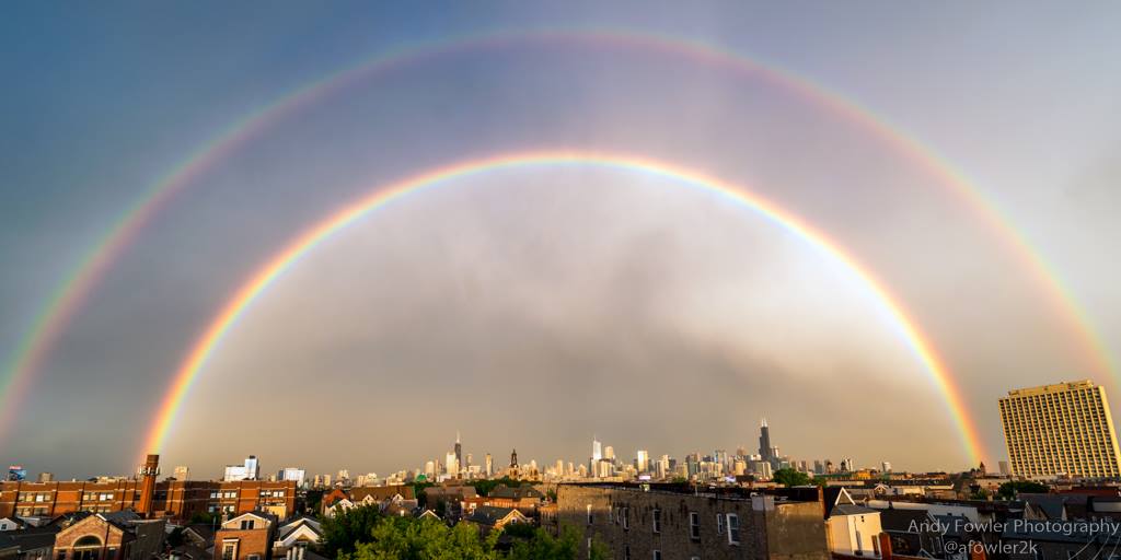 Photo of the day: amazing view of a double rainbow taken over chicago ...