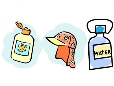 Sunscreen And Hat Clipart