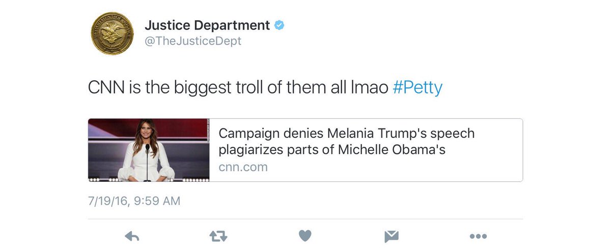 Justice Department Explains Melania Trump CNN Troll Tweet | TIME