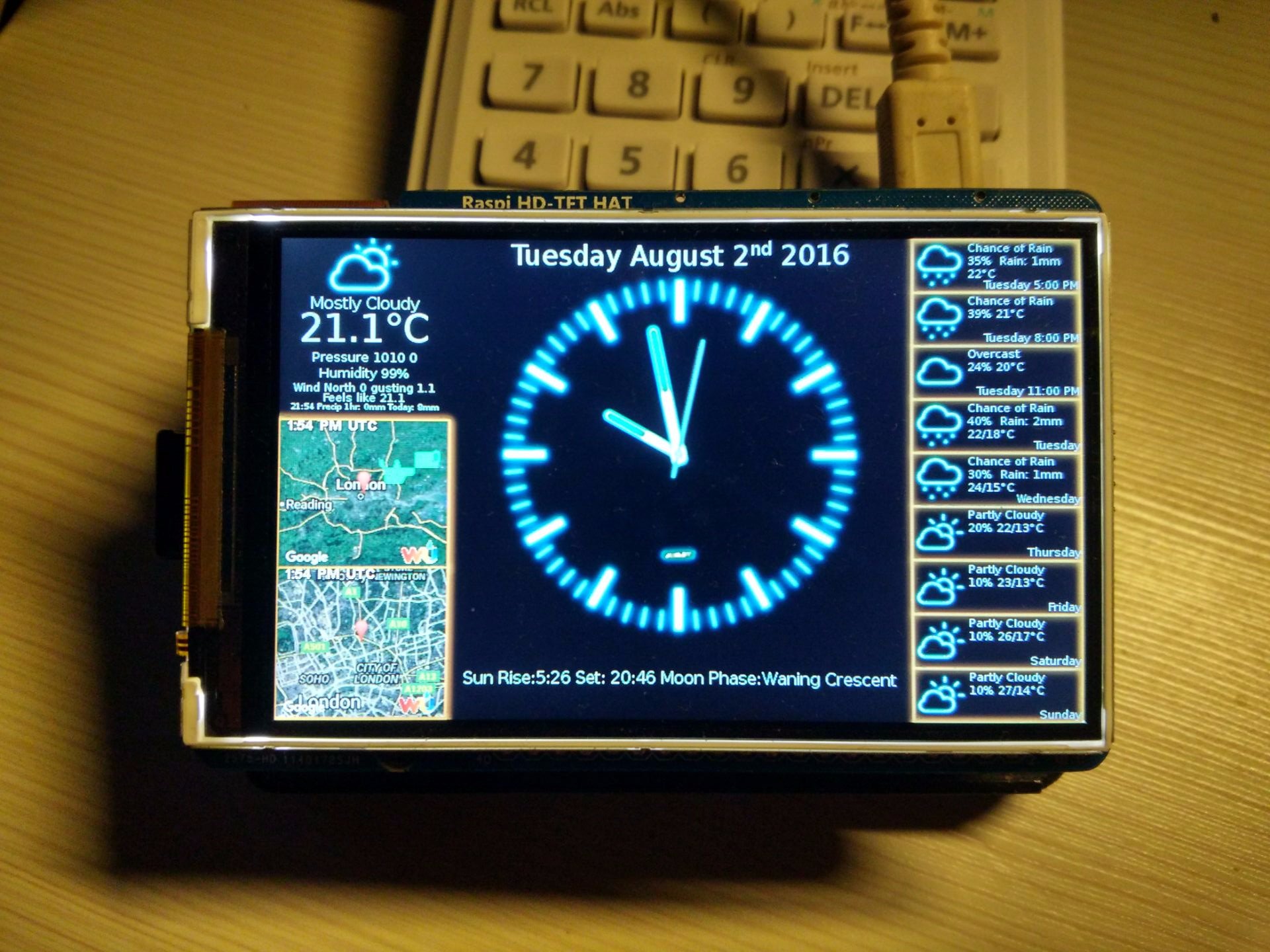 PiClock on Raspi HD-TFT Hat - Raspberry Pi Forums