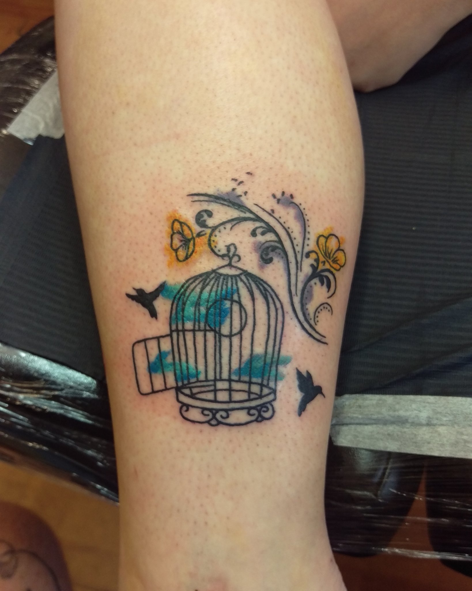 Vintage Bird Cage Tattoo