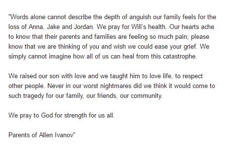 BREAKING Parents of Mukilteo shooter Allen Ivanov release statement ...