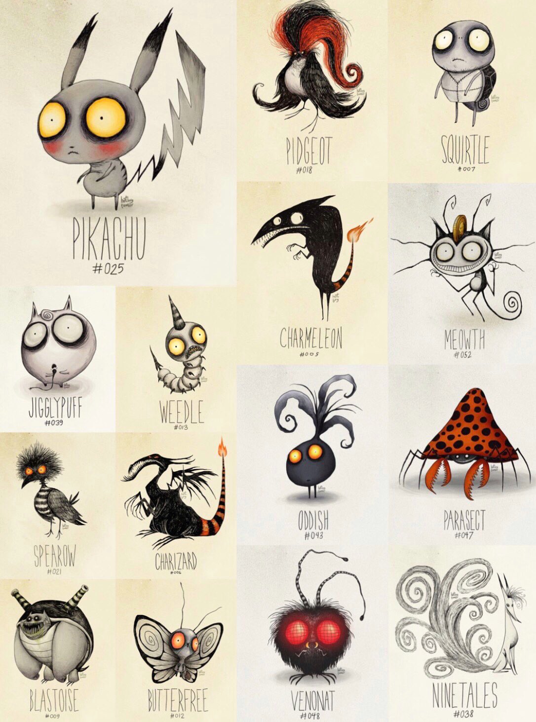 Tim Burton Drawing Pokemon