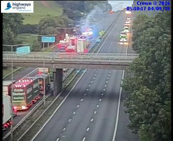 Latest on the lorry fire at M6 Northbound Staffordshire - ITV News
