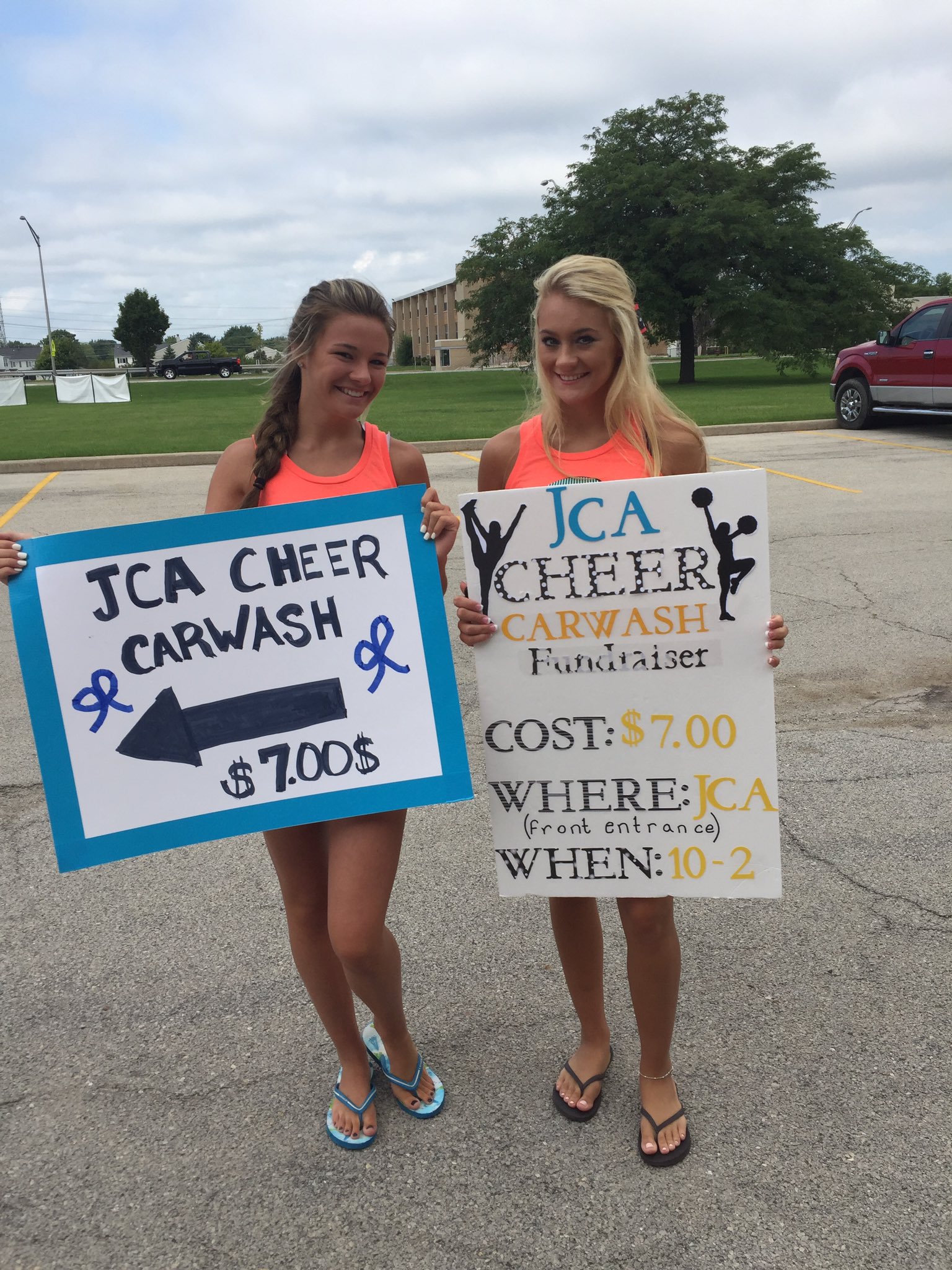 Cheerleader Car Wash Fundraiser