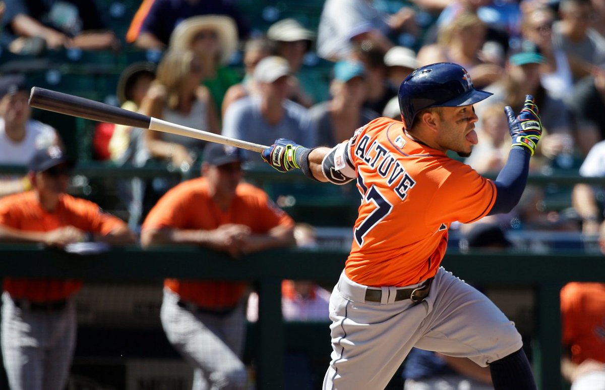 José Altuve (astros): batting .418 on the road this season, 50 points ...