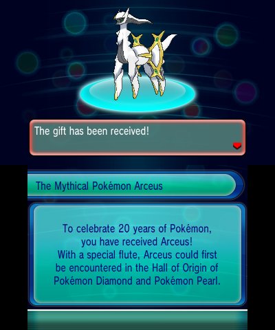 Pokemon X/Y/OR/AS - Arceus distribution has begun, ends on August 24 ...