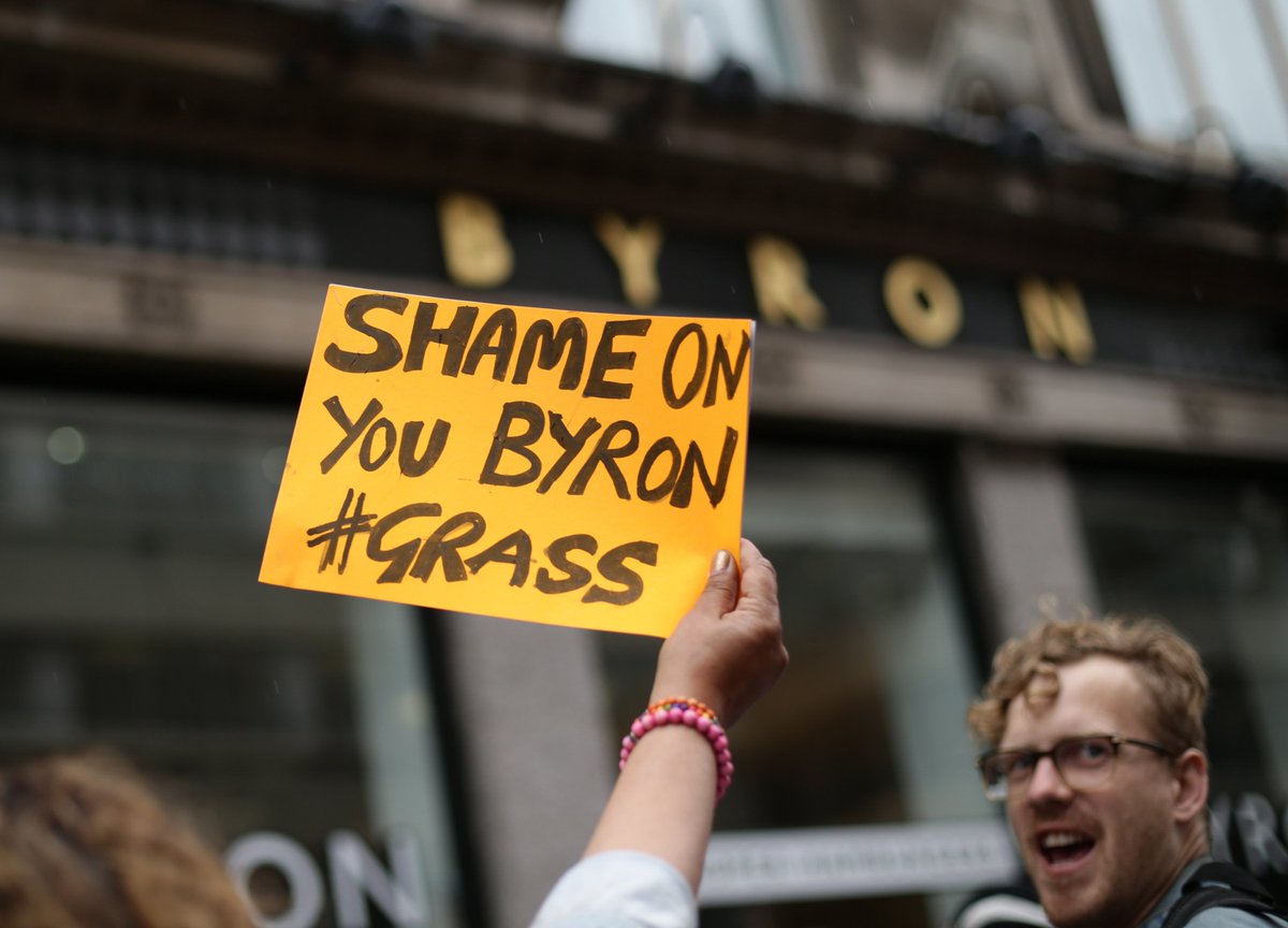 London Byron branch forced to shut as hundreds gather to protest ...