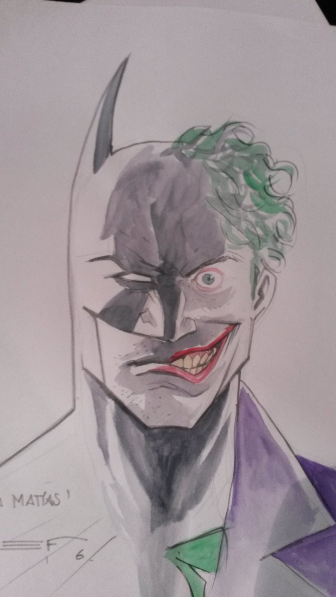 Half Batman Joker Face