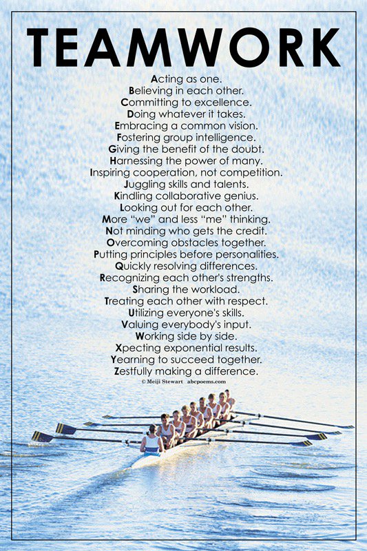 Teamwork Rowing Poster
