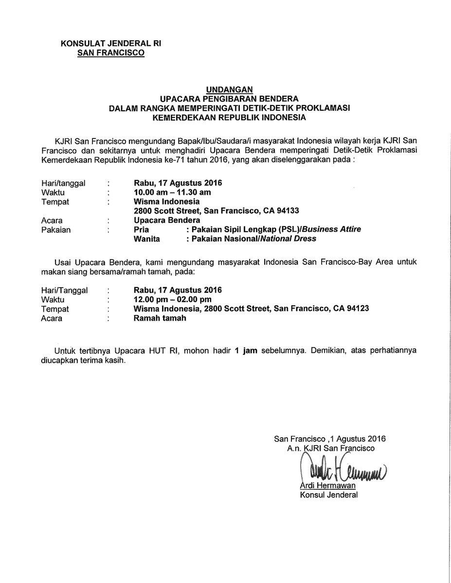 Undangan Upacara 17 Agustus Undangan Upacara 17 Agustus