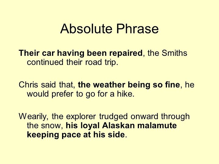 Absolute Phrase