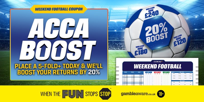 New for the 2016/17 season - Acca Boost! Place a 5+ fold bet in store ...