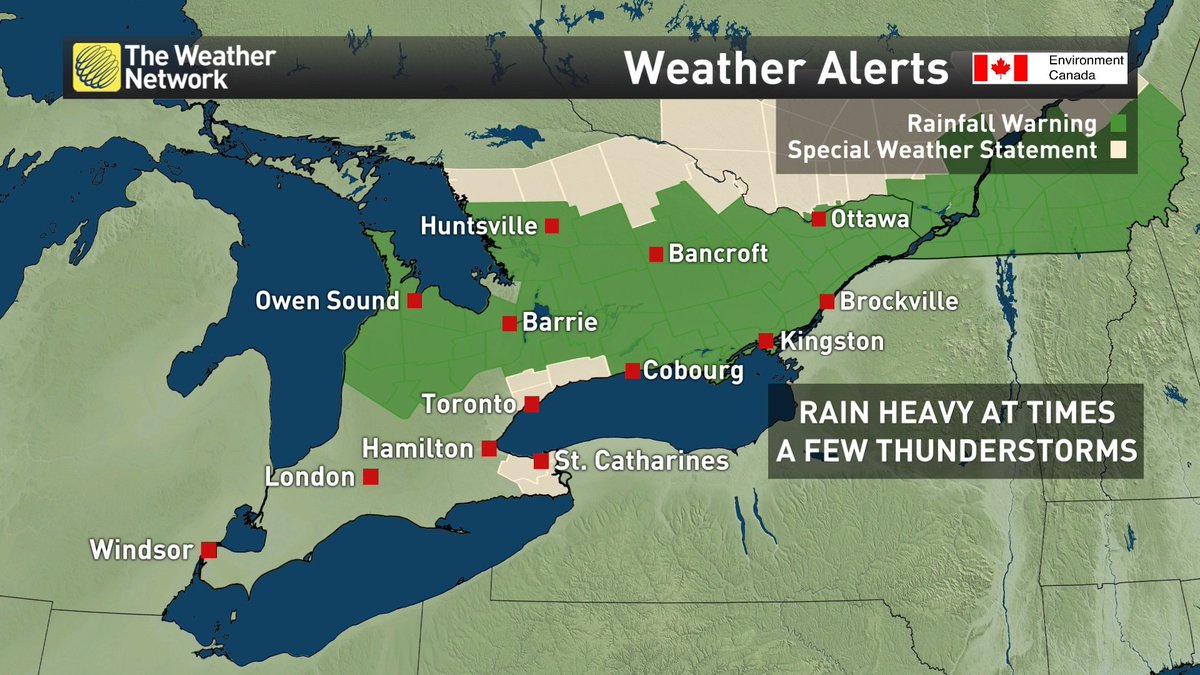 Severe Thunderstorm WATCHES in southern Ontario. Risk of heavy rain ...