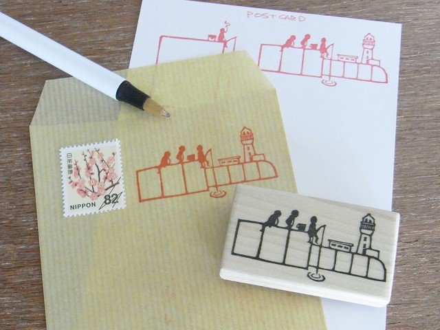 iichi (いいち) on Twitter: "( ´ー`).｡oO（夏のお便りにちょっと楽しいアクセント。灯台で釣りをする風景がかわいい、郵便番号枠はんこ😆) https://t.co ...