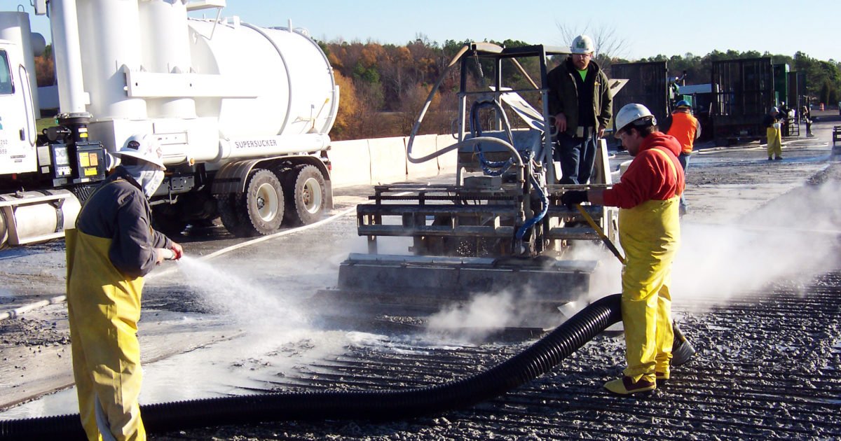 This hydro demolition technique decimates concrete by blasting 36,000 ...