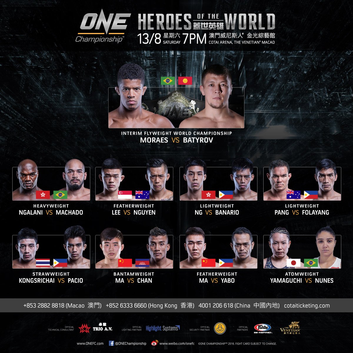ONE Championship Heroes of the World (starts in 15 minutes) : r/MMA