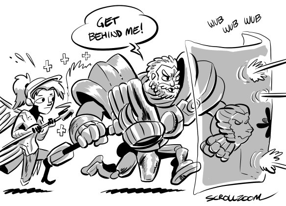 「Rein to help #overwatch #mercy #reinhardt 」Marko (Nerd and Jock Comics)の漫画