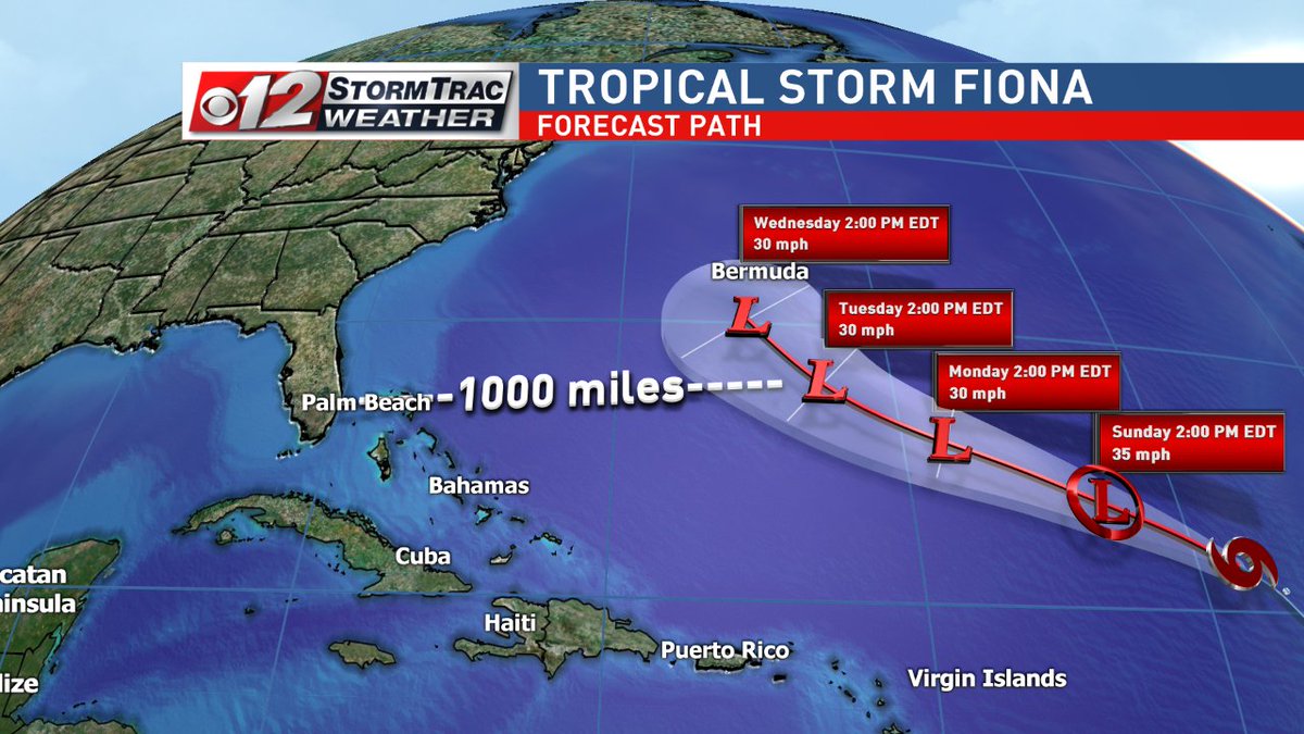 Tropical Storm Fiona forecast to weaken to a depression and stay far ...