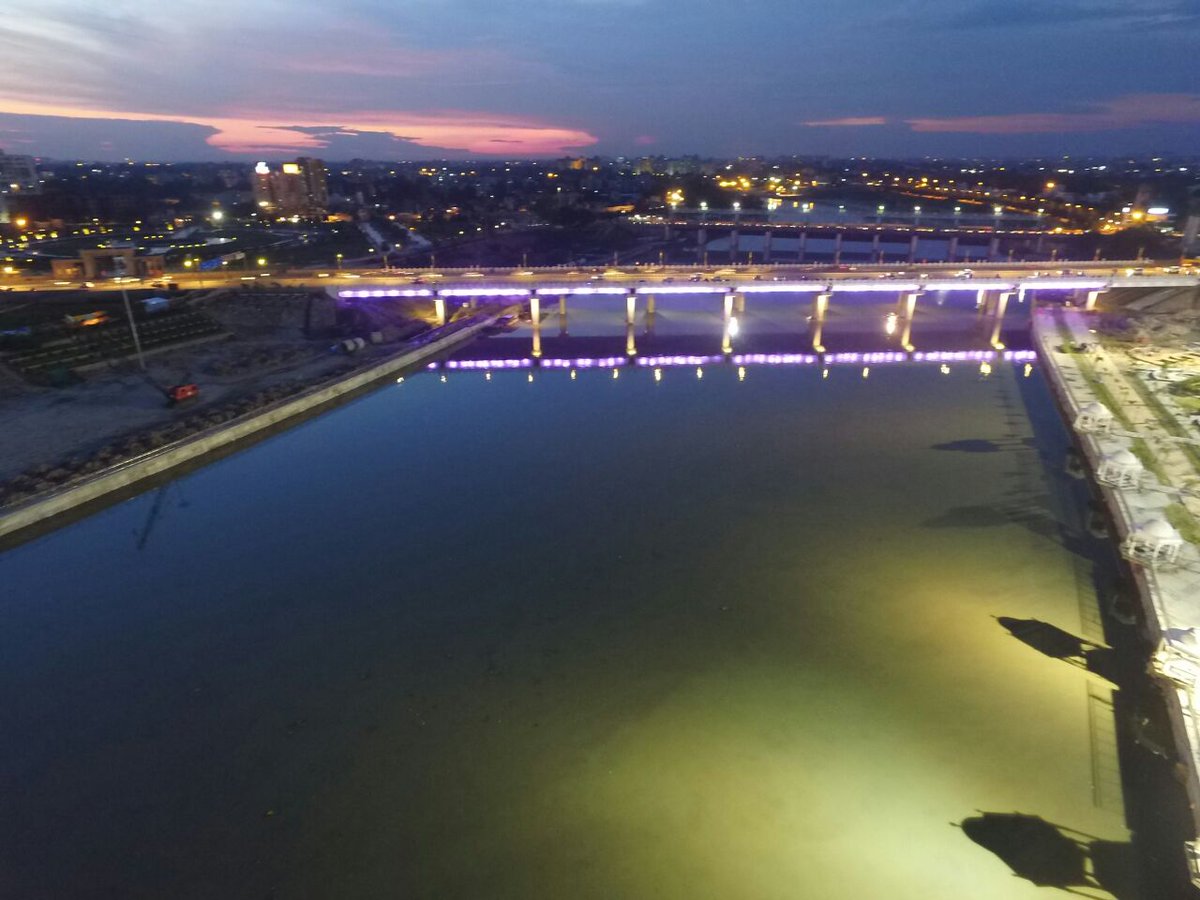 Drone camera captures aerial view of the upcoming Gomti Riverfront in ...