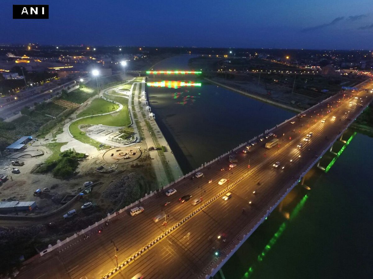 Drone camera captures aerial view of the upcoming gomti riverfront in ...