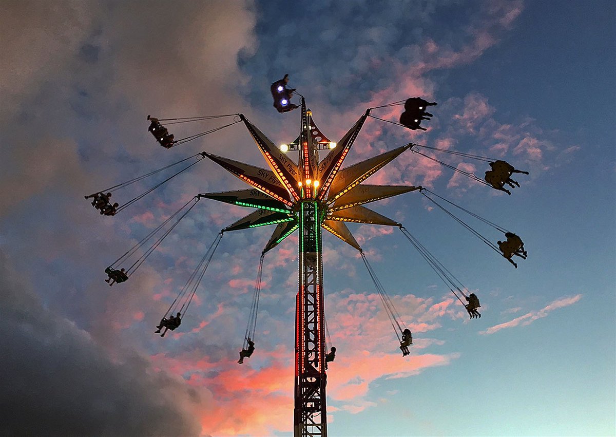 Sunset view of Sky Flyer is part of a series of smartphone snapshots ...