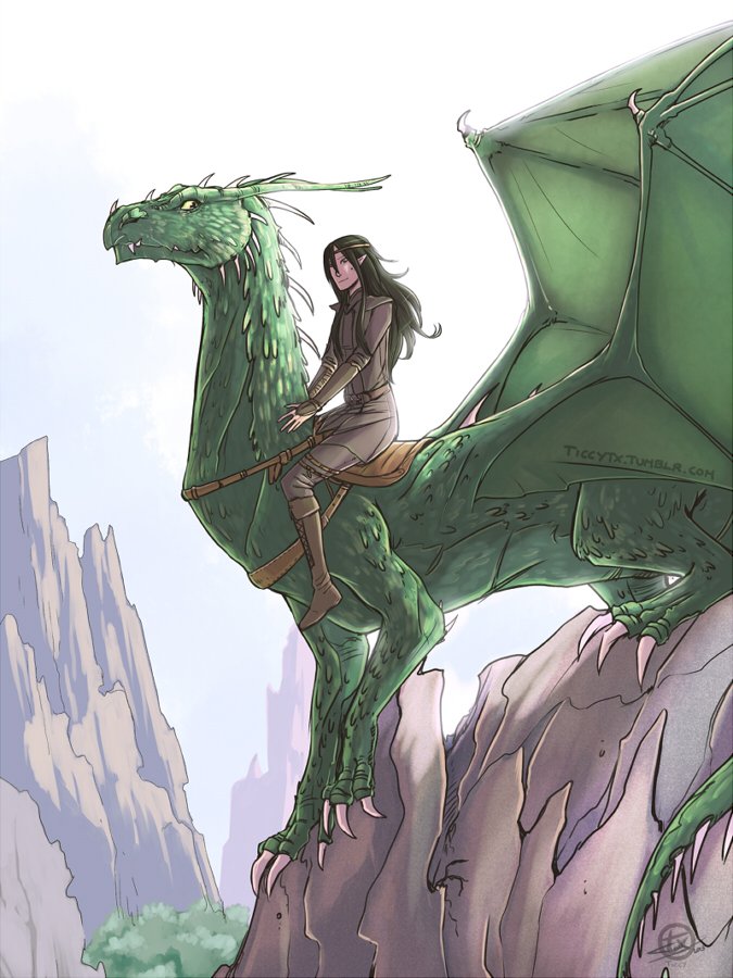 Arya and Fírnen. | Eragon fan art, Inheritance cycle, Dragon rider