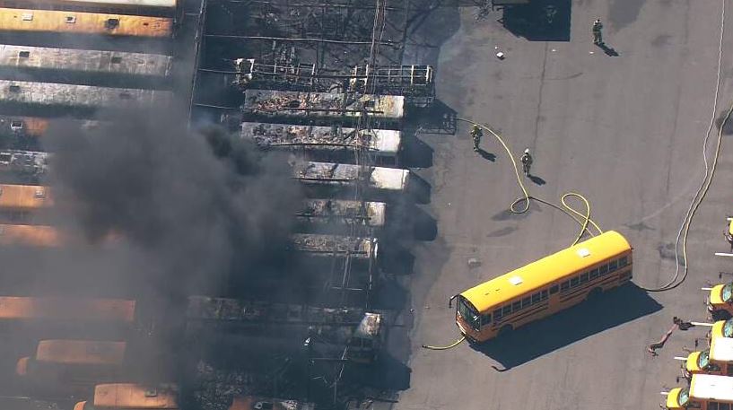 WATCH LIVE: School buses destroyed in massive fire at Puyallup bus barn ...