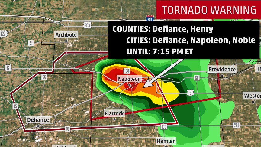 Currently a tornado emergency for Napoleon, Ohio. Take cover now! OHwx ...