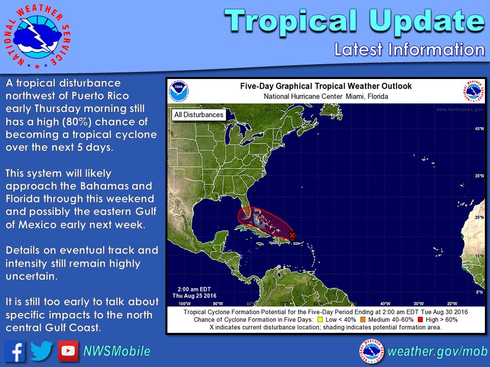Here is the latest update on Invest 99L as of Thursday morning ...