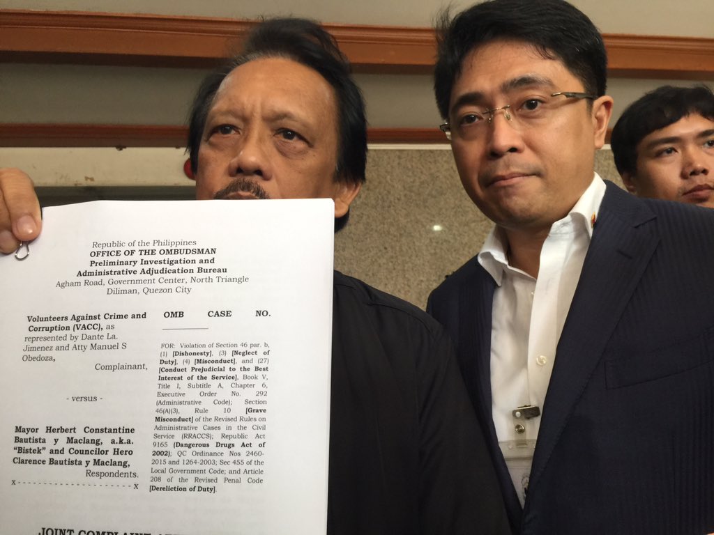 VACC files administrative, criminal complaints vs. QC Mayor Herbert ... VACC files administrative, criminal complaints vs. QC Mayor Herbert ...