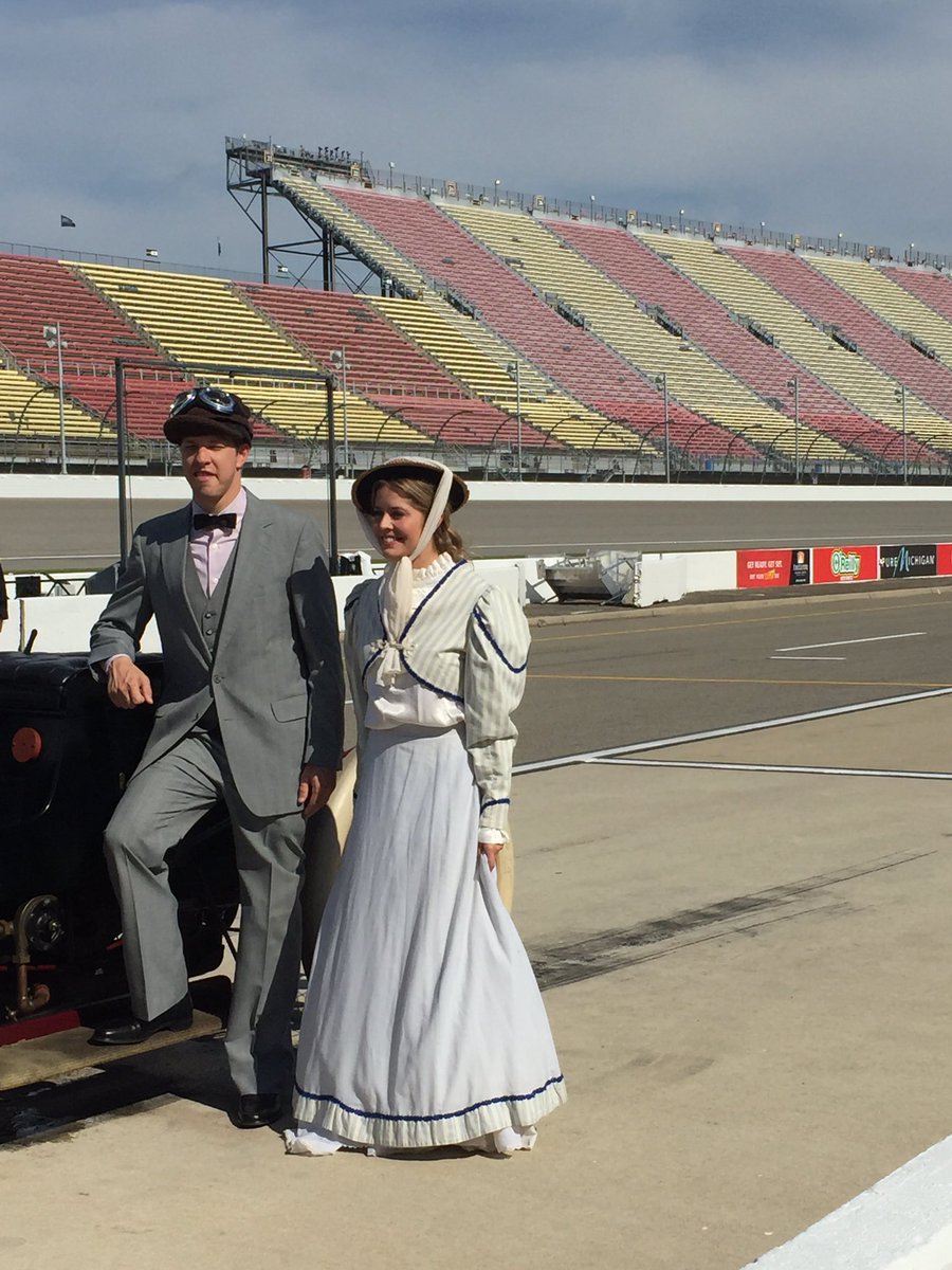 Brad Keselowski and Kelli Stavast rode around in a classic Ford at ...