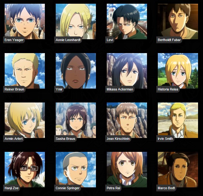 Shingeki No Kyojin Characters Nationality