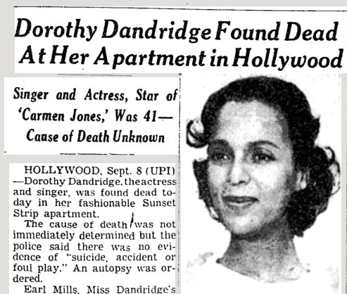 1965: Entertainer Dorothy Dandridge is found dead under mysterious ...